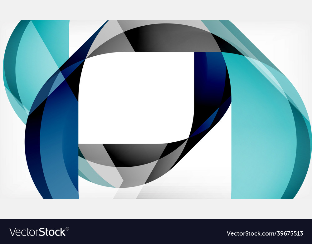 Abstract square shape with overlapping waves Vector Image