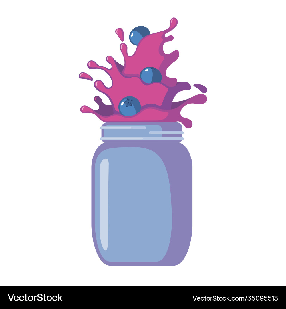 Blueberry jam icon in flat style isolated on white