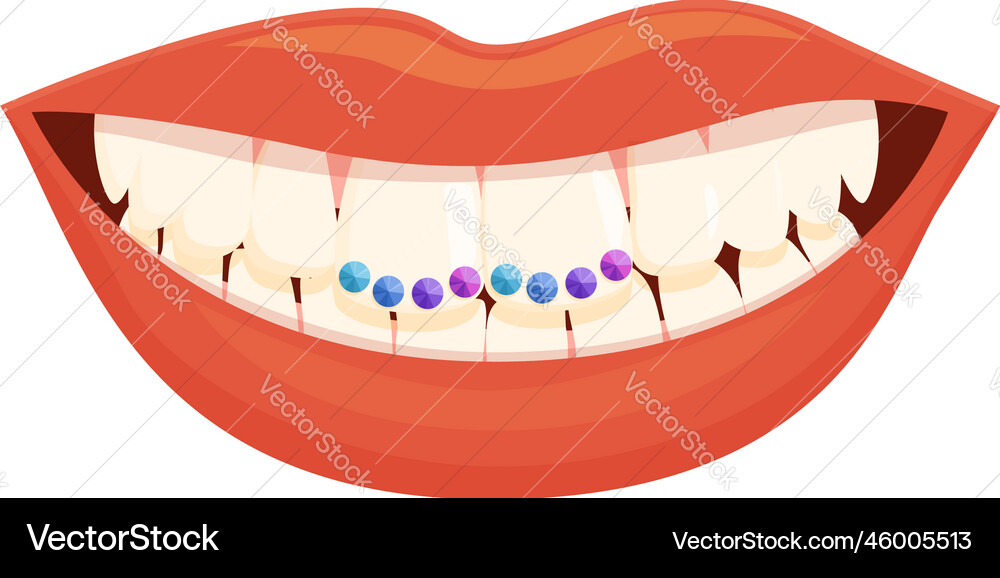 Dental gem icon cartoon teeth care Royalty Free Vector Image