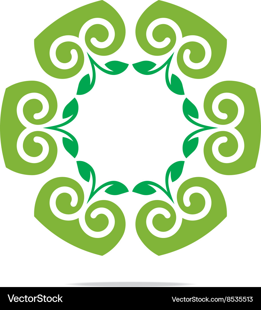 Design natural ornament garden plants circle Vector Image