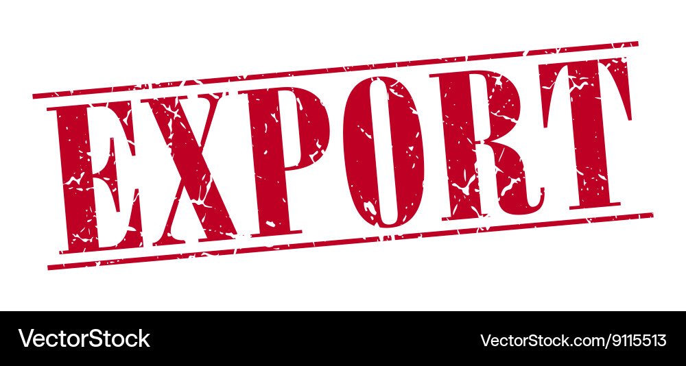 Export red grunge vintage stamp isolated on white Vector Image