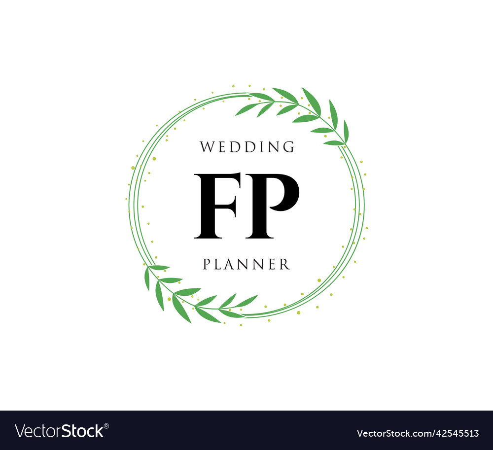 Fp initials letter wedding monogram logos Vector Image