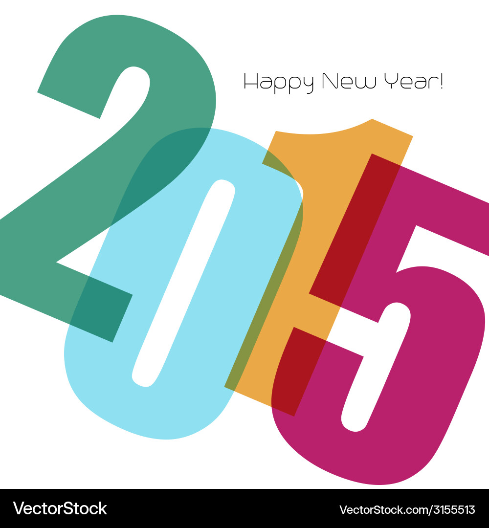Happy new year greeting with number Royalty Free Vector