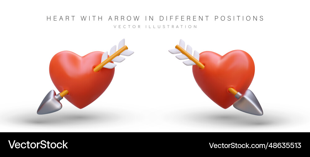 Heart is pierced by arrow cupid target symbol Vector Image