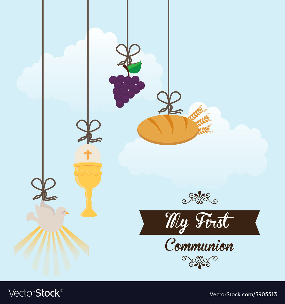 My first communion Royalty Free Vector Image - VectorStock