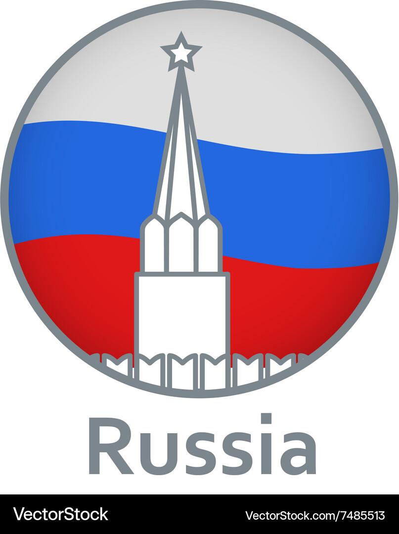 Symbols the flag and the Kremlin Royalty Free Vector Image