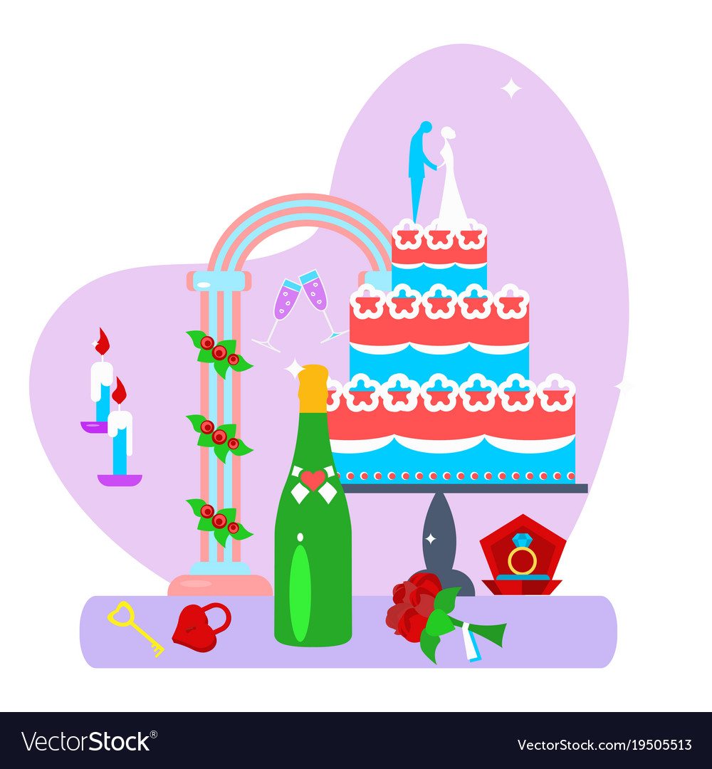 Wedding decor set Royalty Free Vector Image - VectorStock