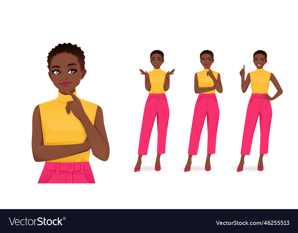 Woman thinking making idea Royalty Free Vector Image Woman thinking making idea Royalty Free Vector Image