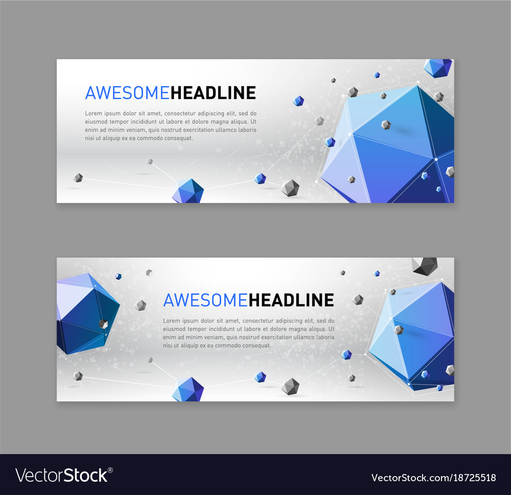 3d lowpoly abstract web slideshow template Vector Image