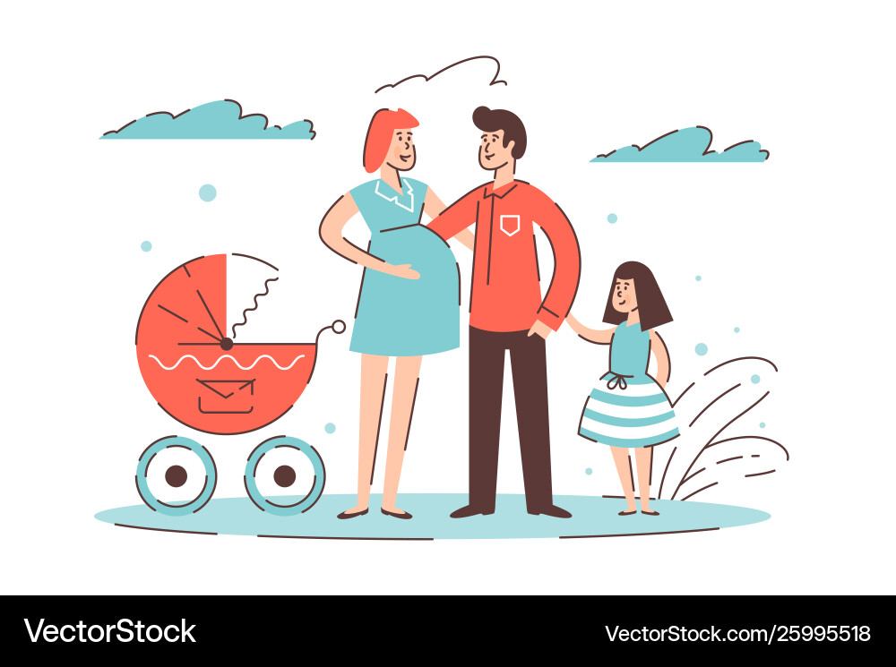 Big happy family Royalty Free Vector Image - VectorStock