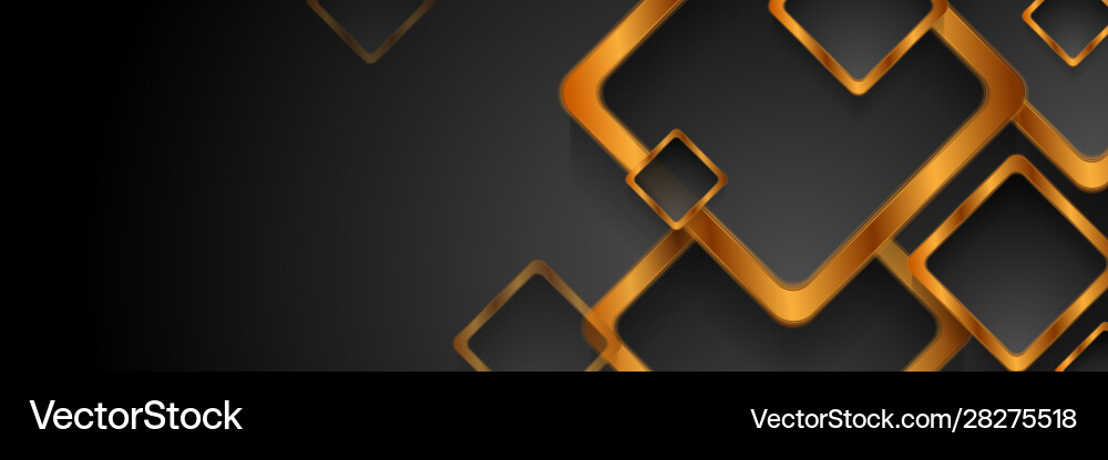 Black and bronze squares abstract geometric Vector Image