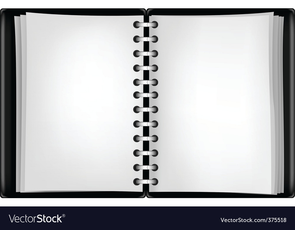 Black notepad Royalty Free Vector Image - VectorStock