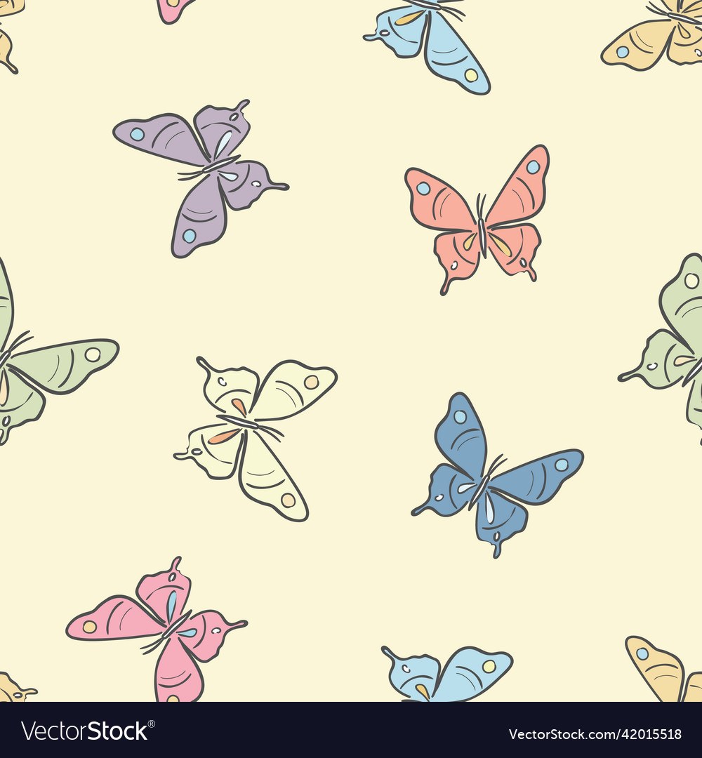 Butterfly seamless repeat pattern design Vector Image