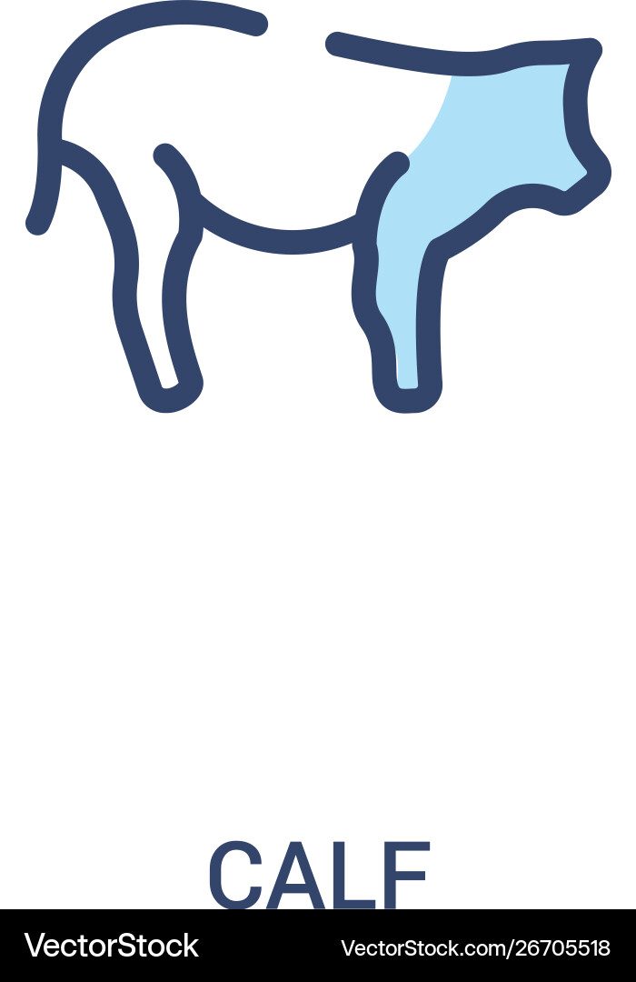 Calf concept 2 colored icon simple line element Vector Image