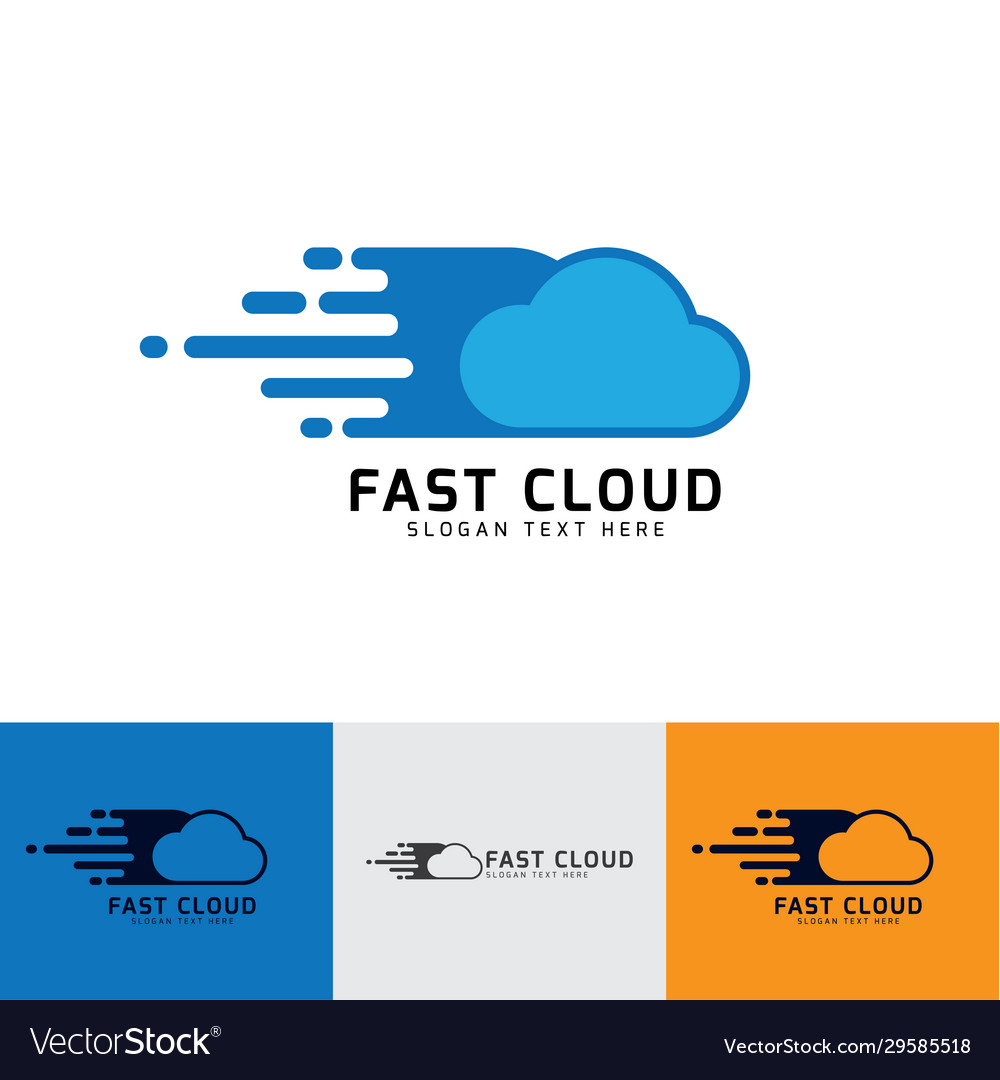 Fast cloud computing icon template Royalty Free Vector Image