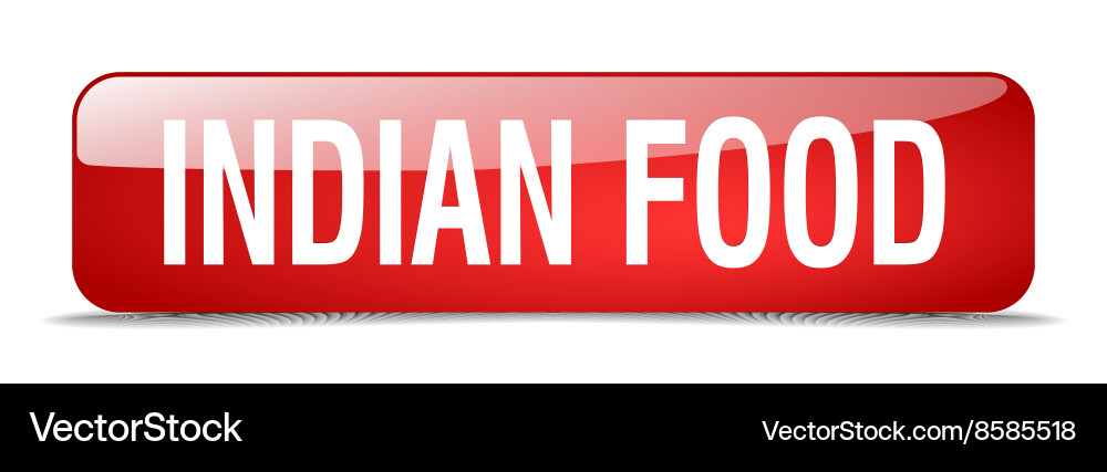 Indian food red square 3d realistic isolated web Vector Image