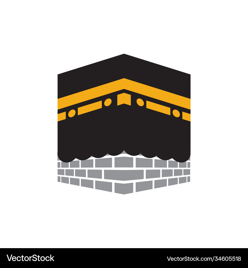 Kaabah building at mecca logo design template Vector Image