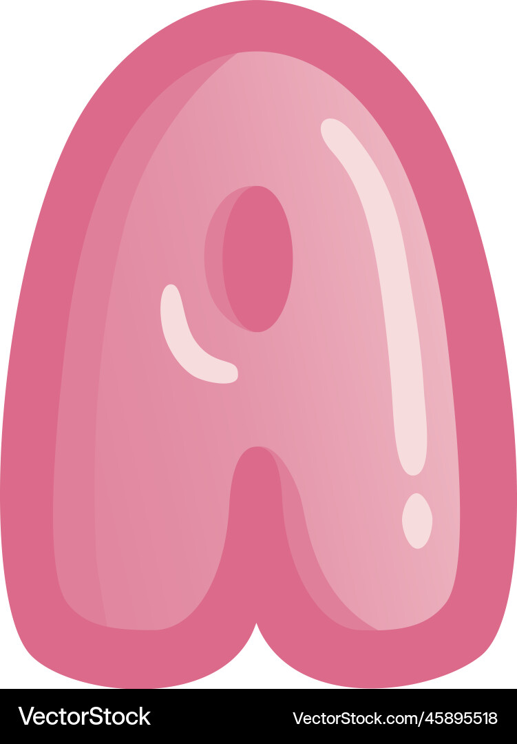 Letter a bold alphabet pink doodle drawing Vector Image