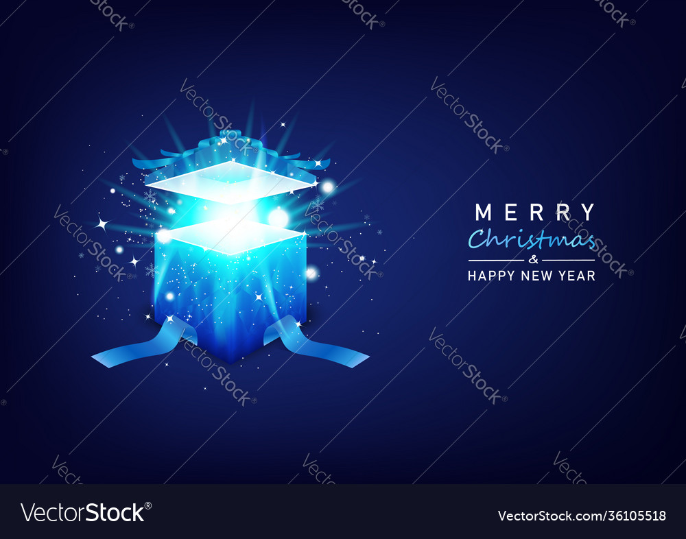 Merry christmas and happy new year mystery gift Vector Image