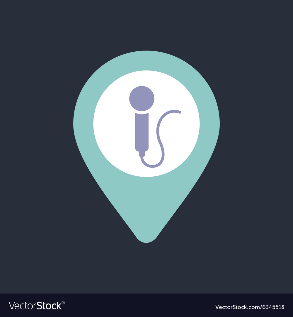 Microphone pin map icon pointer markers Royalty Free Vector