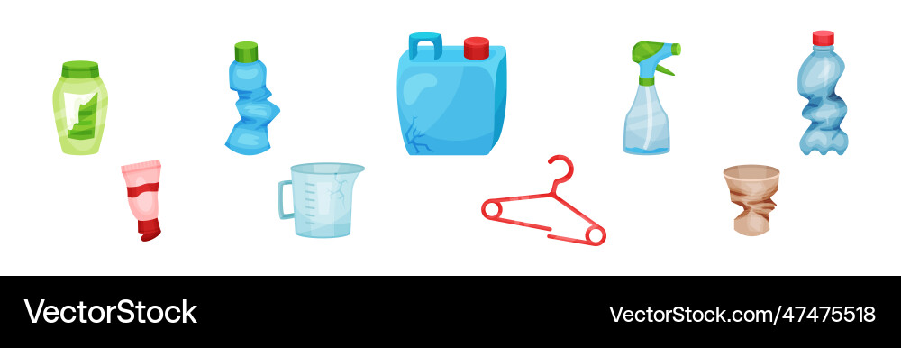 Plastic waste as garbage and trash for recycling Vector Image