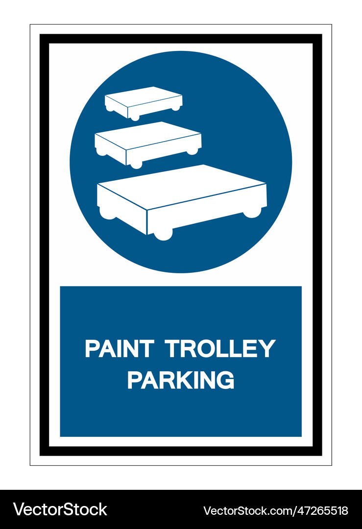 Ppe iconpaint trolley parking symbol sign isolate Vector Image