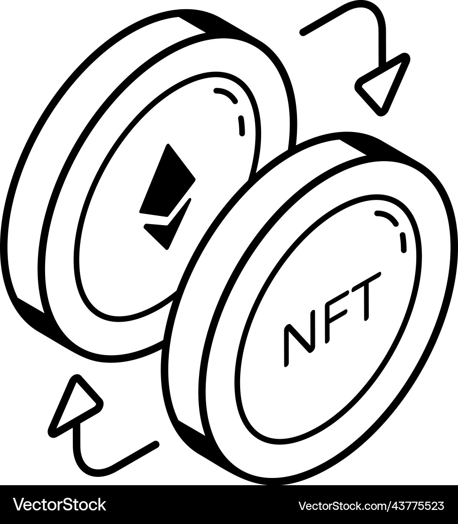 An isometric editable icon of nft Royalty Free Vector Image