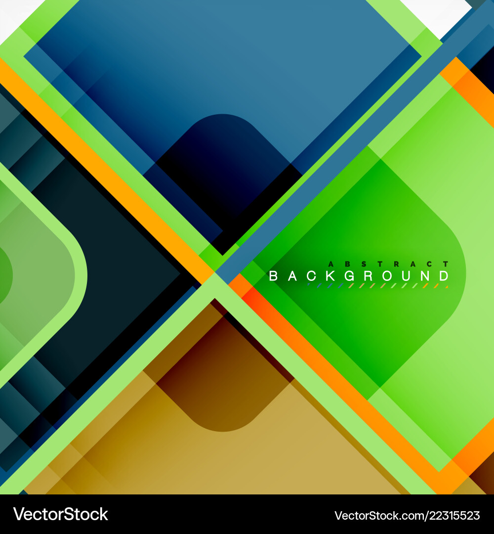 Colorful round squares modern geometric background