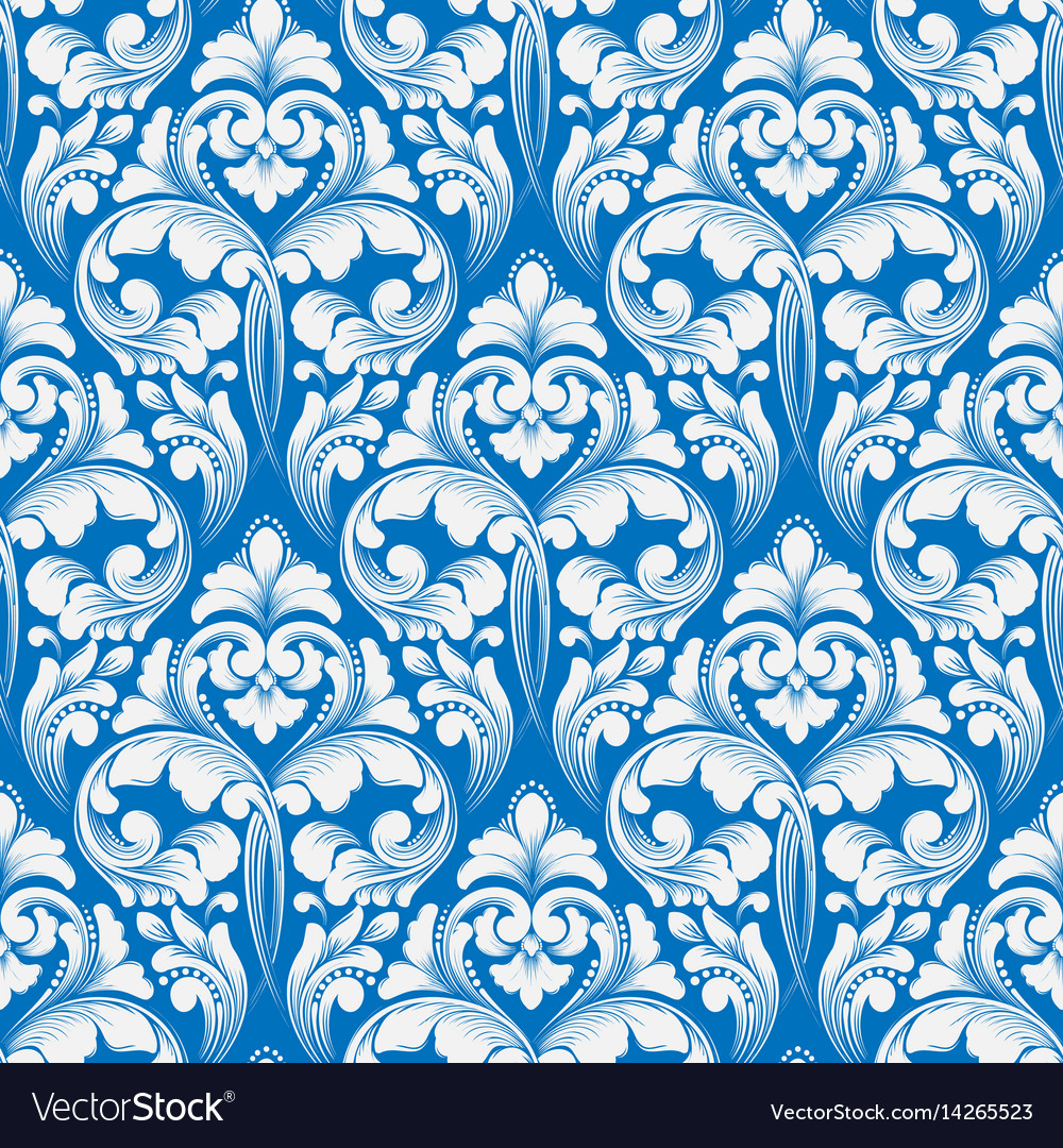 Damask seamless pattern background classical Vector Image