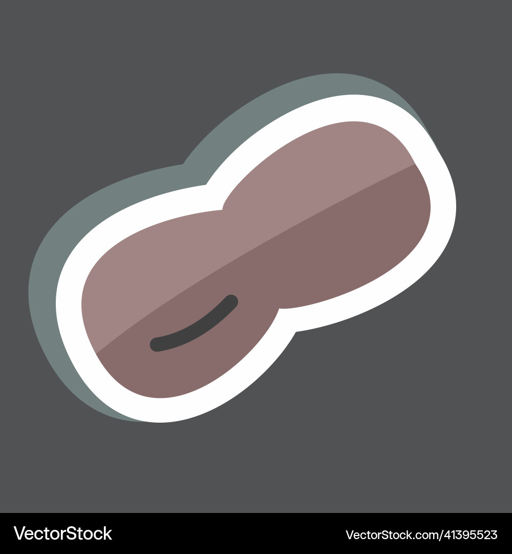 Peanut sticker in trendy isolated on black Vector Image