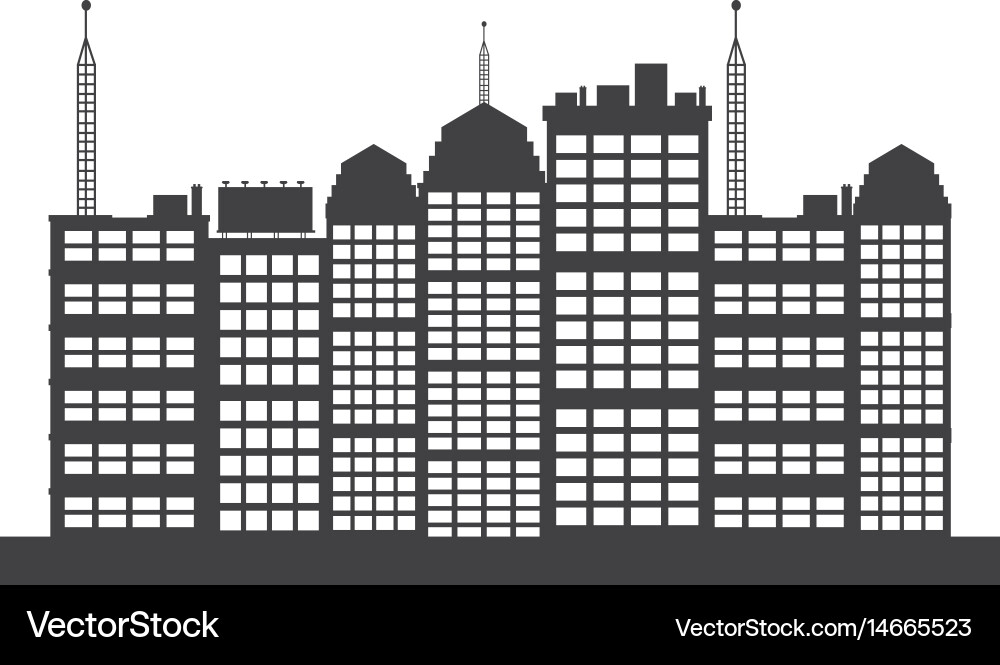 Pictograph building skyscraper downtown design Vector Image