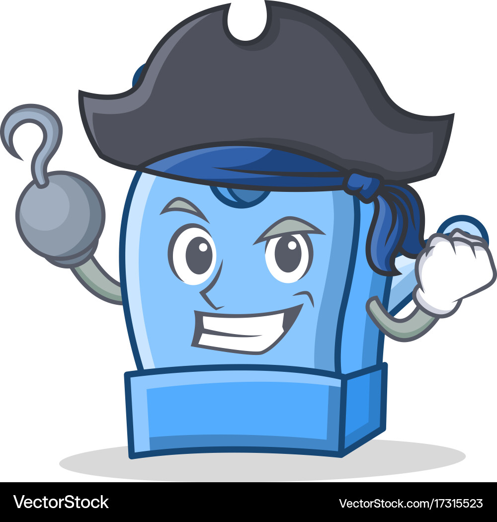 Pirate pencil sharpener character cartoon Vector Image