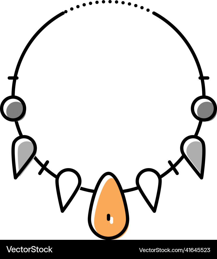 Prehistoric necklace color icon Royalty Free Vector Image