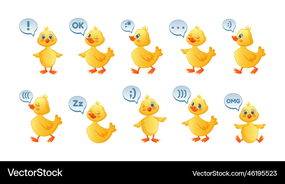 Rubber duckling doodle shower ducks yellow Vector Image