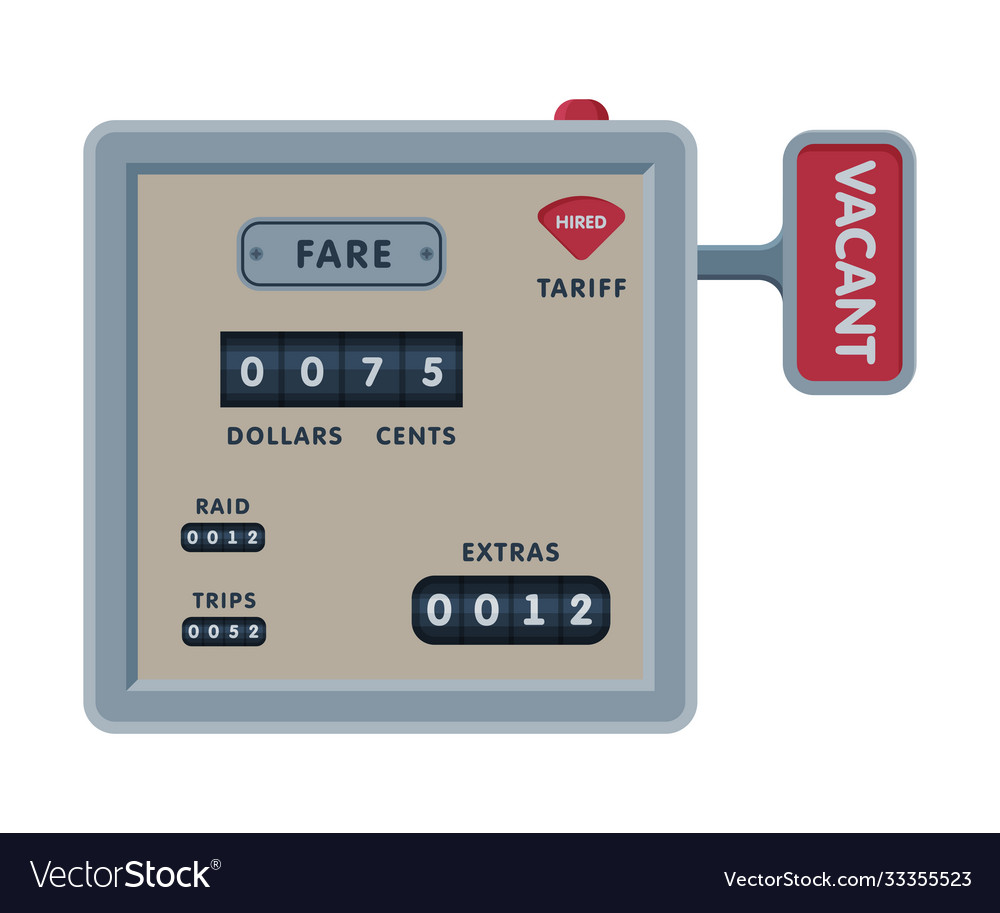 Taximeter device calculating equipment taxi car Vector Image