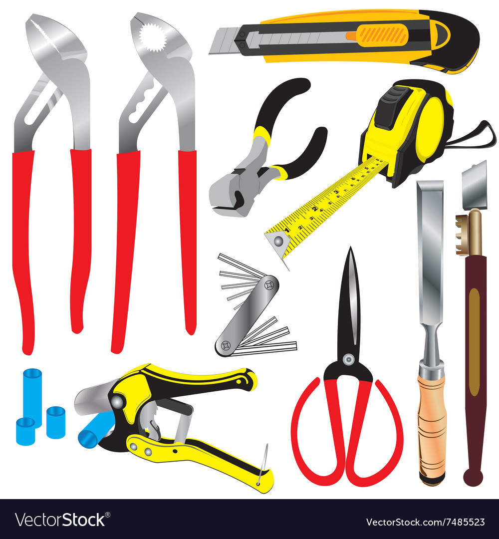 Tool hand hand isolated on white Royalty Free Vector Image