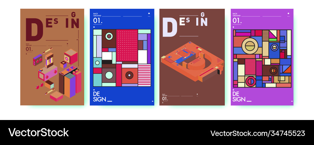 Trendy abstract colorful geometric collage Vector Image