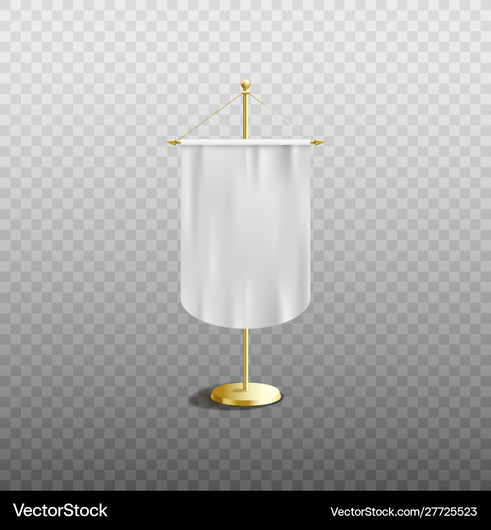 White pennant flag or banner mockup realistic Vector Image