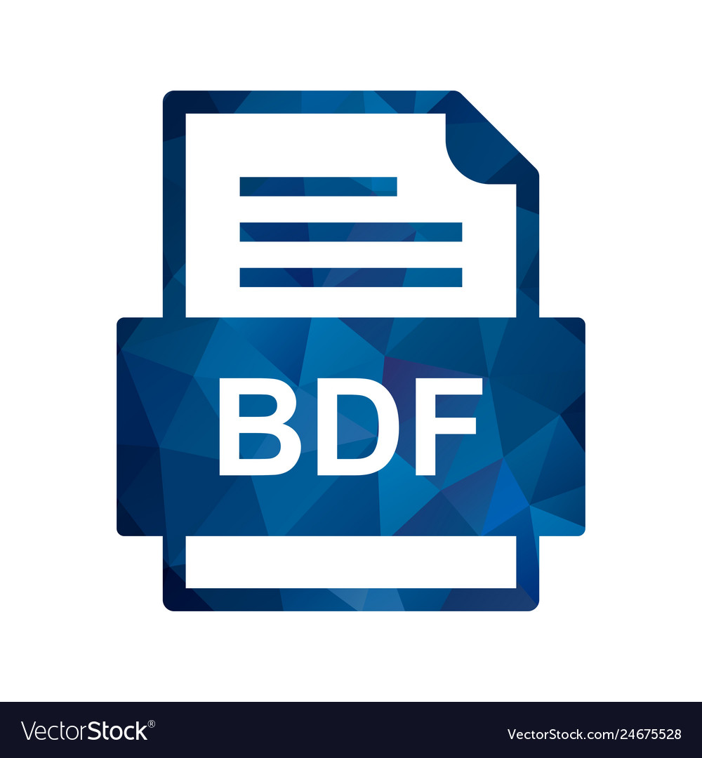 Bdf file document icon Royalty Free Vector Image