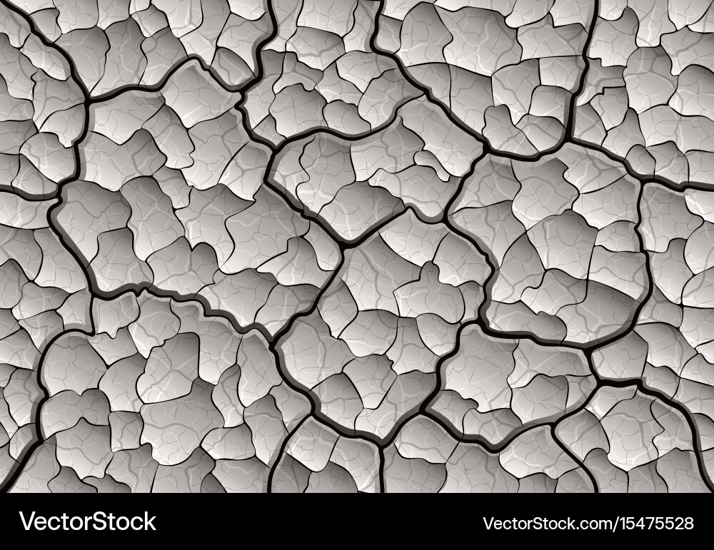 Dry cracked mud with layered depth cracks Vector Image