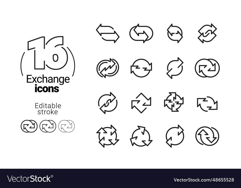 Exchange arrow set icon symbol or emblem Vector Image