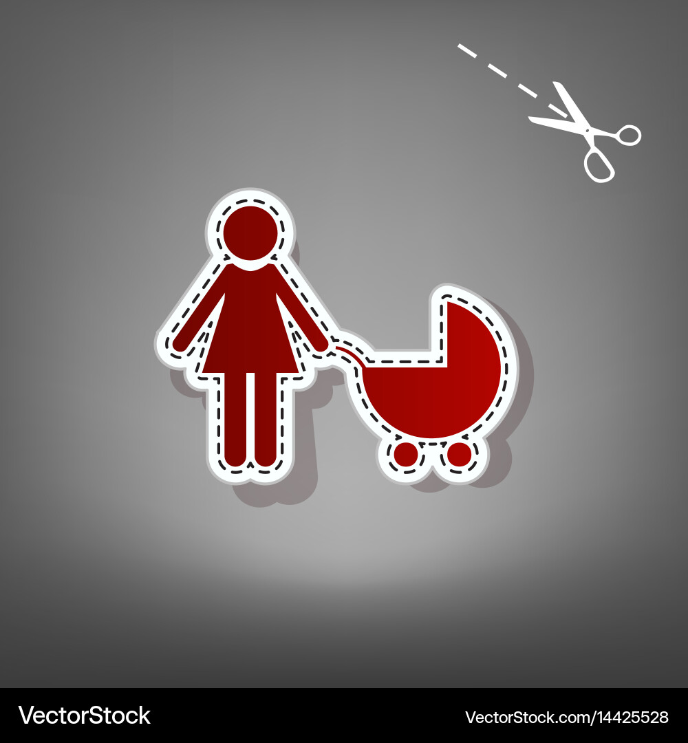 Family sign red icon Royalty Free Vector Image