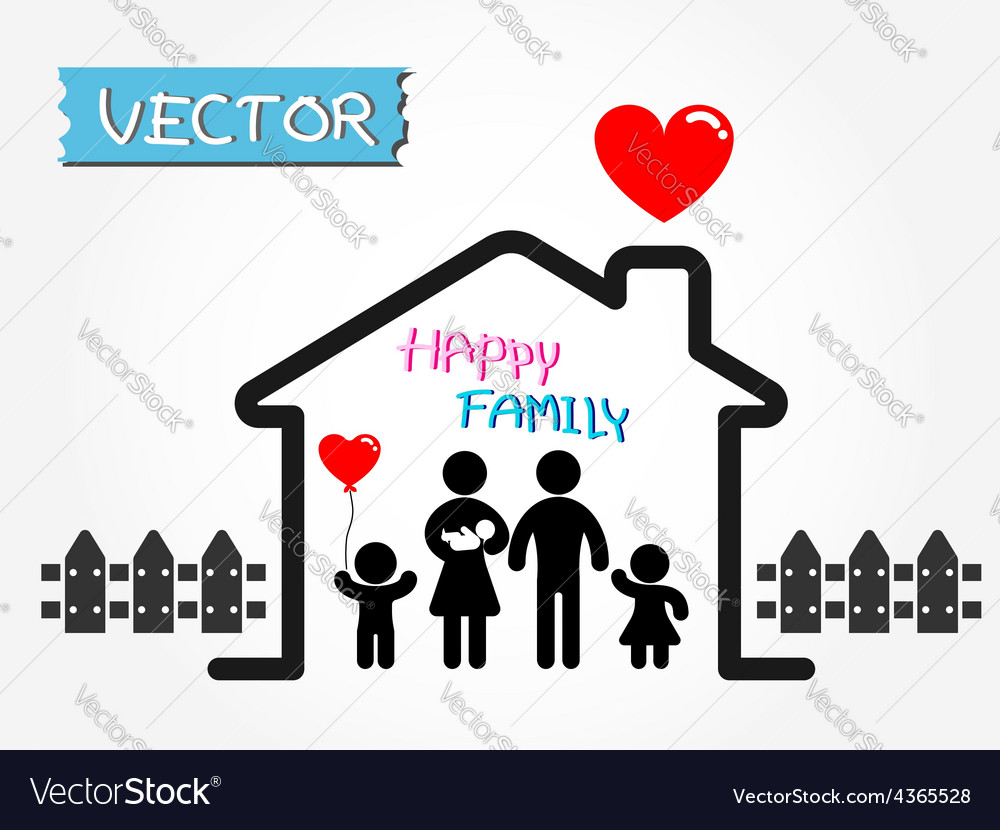 Happy family Royalty Free Vector Image - VectorStock