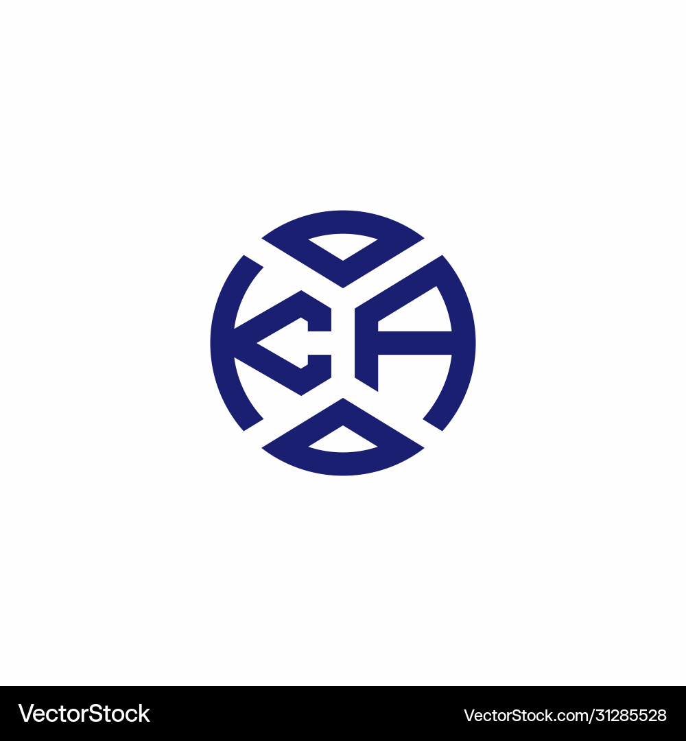 Ka monogram logo with abstract shapes in modern Vector Image