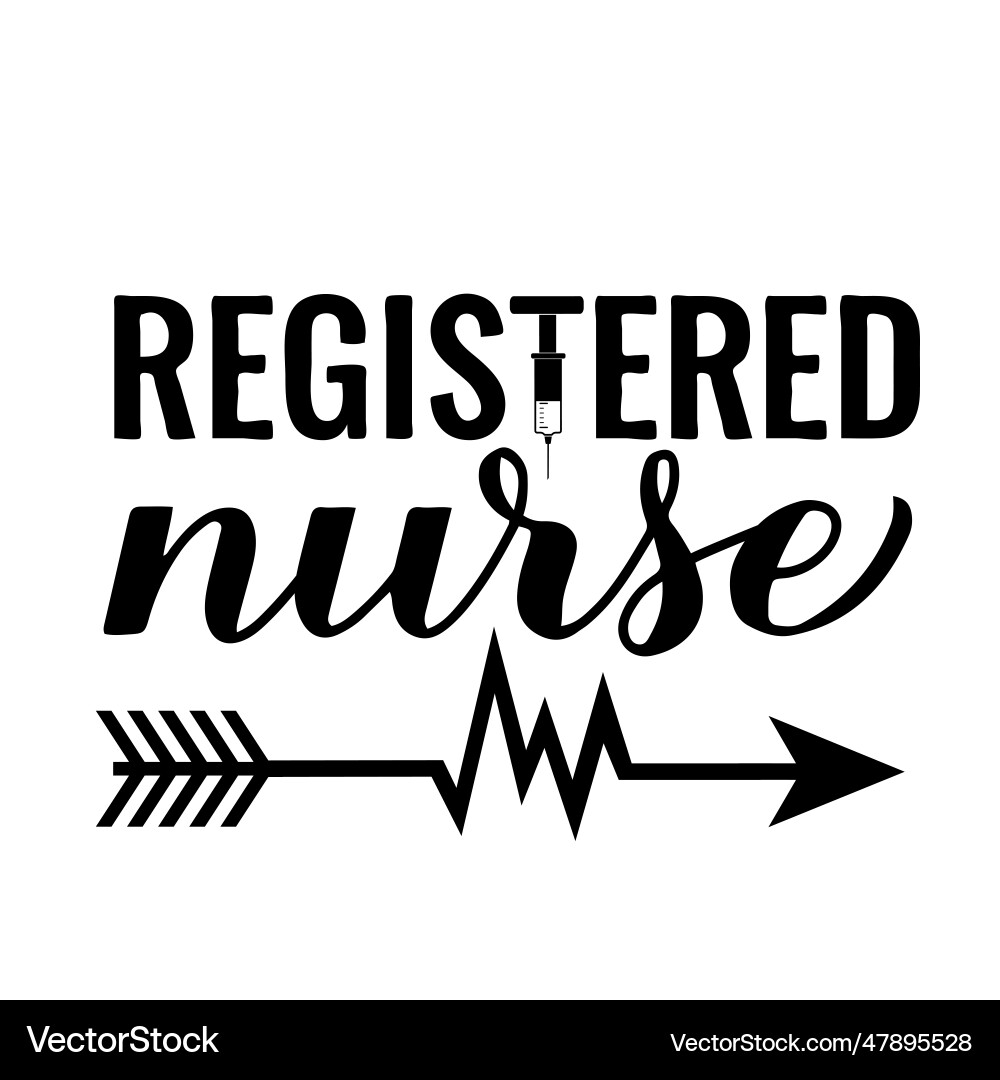 Registered nurse calligraphy hand lettering Vector Image