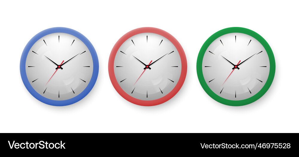 Set of color clocks Royalty Free Vector Image - VectorStock