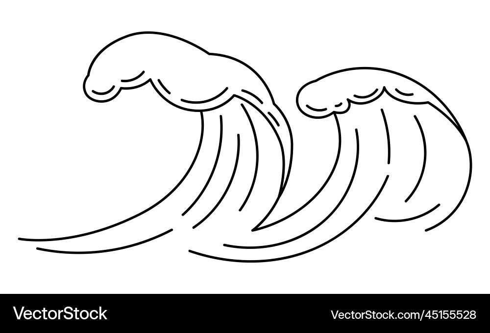 Wave with sea foam ocean or water Royalty Free Vector Image