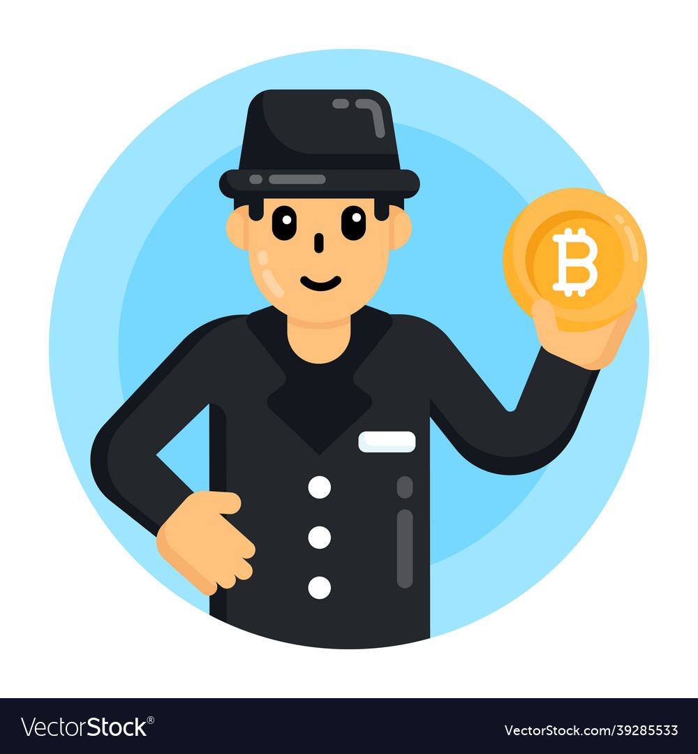 Bitcoin hacker Royalty Free Vector Image - VectorStock