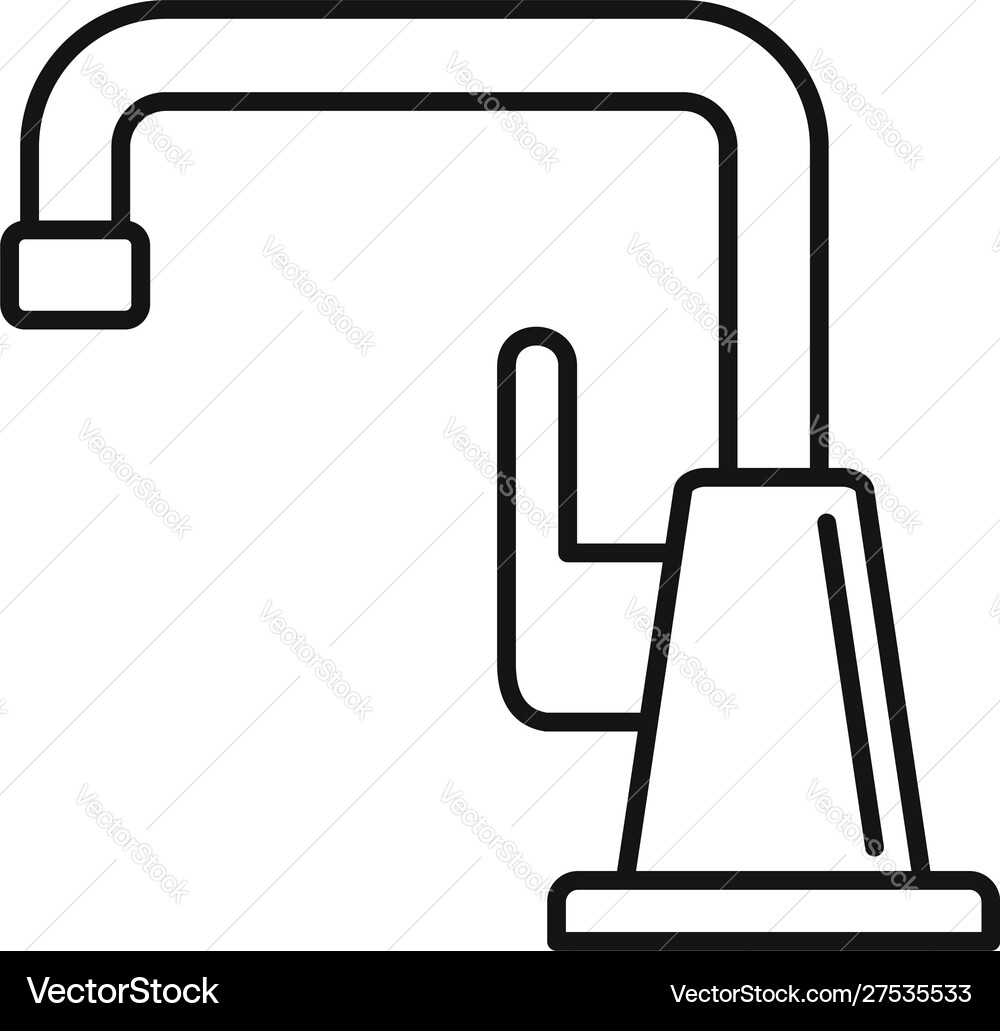 Chrome faucet icon outline style Royalty Free Vector Image