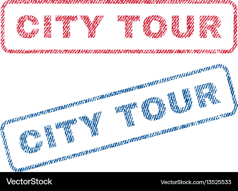 City tour textile stamps Royalty Free Vector Image
